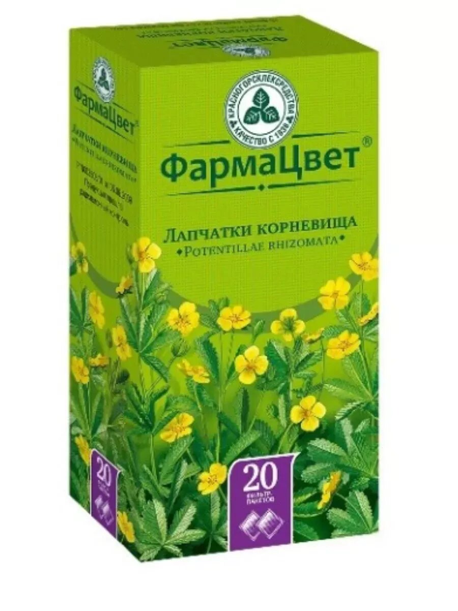 Лапчатки корневища 2,5 гр 20 шт. фильтр-пакеты