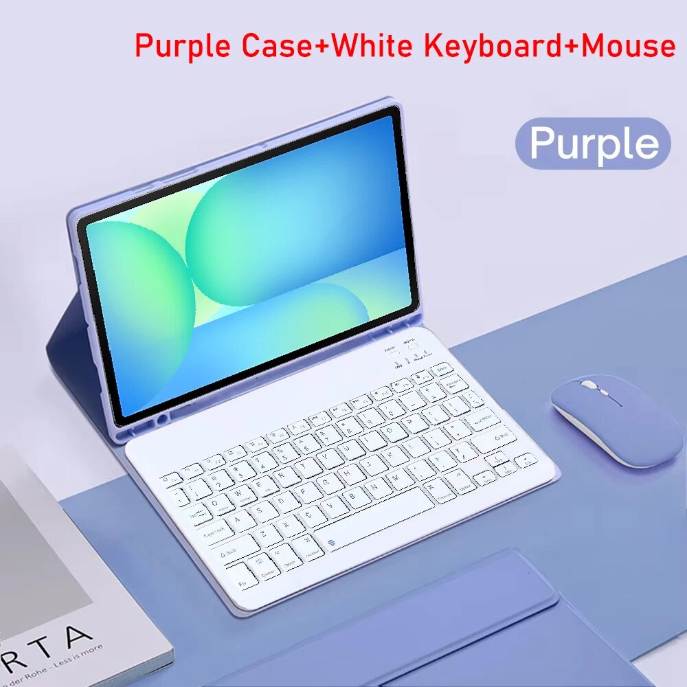 Чехол с клавиатурой PULUZ для Samsung Galaxy Tab S10 FE Plus 13.1" English Keyboard, Purple B