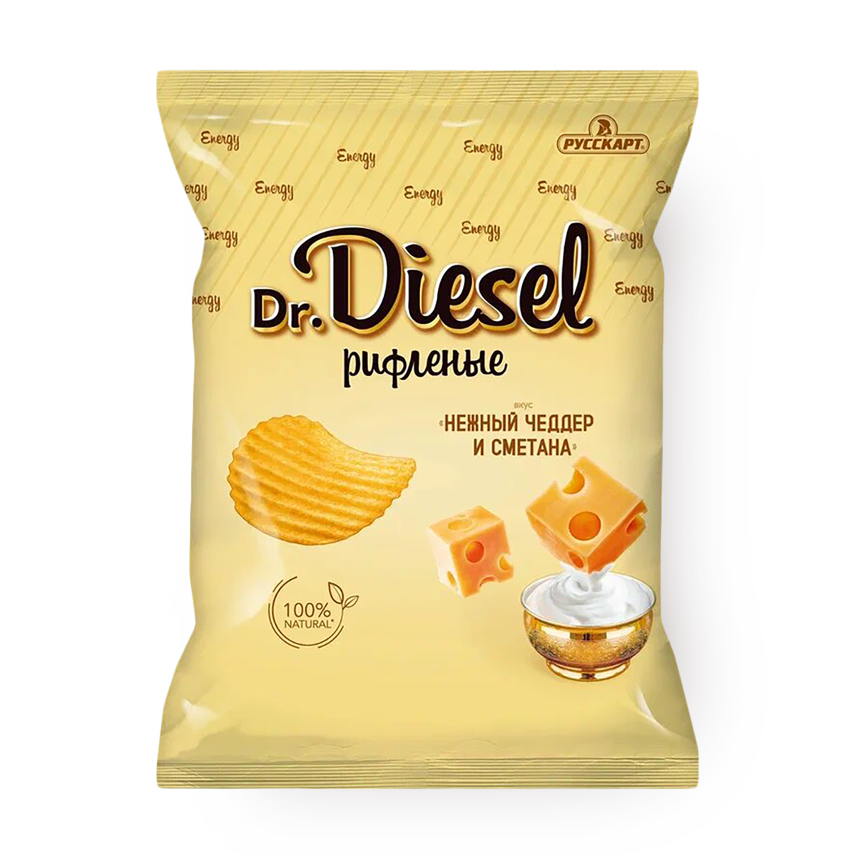Чипсы картофельные рифлёные Dr. Diesel Нежный чеддер и сметана