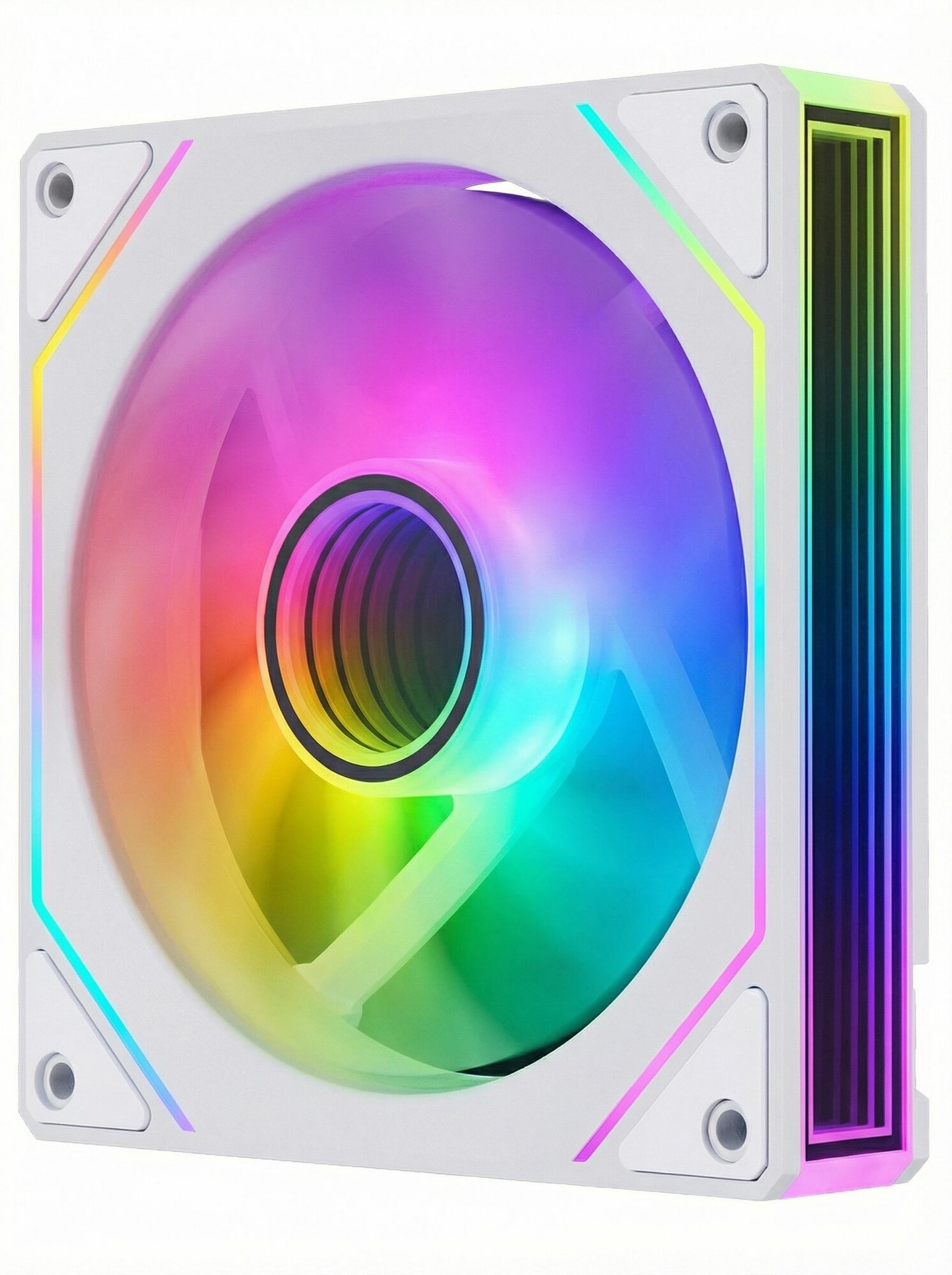 Вентилятор для компьютера 120мм 4pin PWM ARGB 5V белый призма контроль подсветки