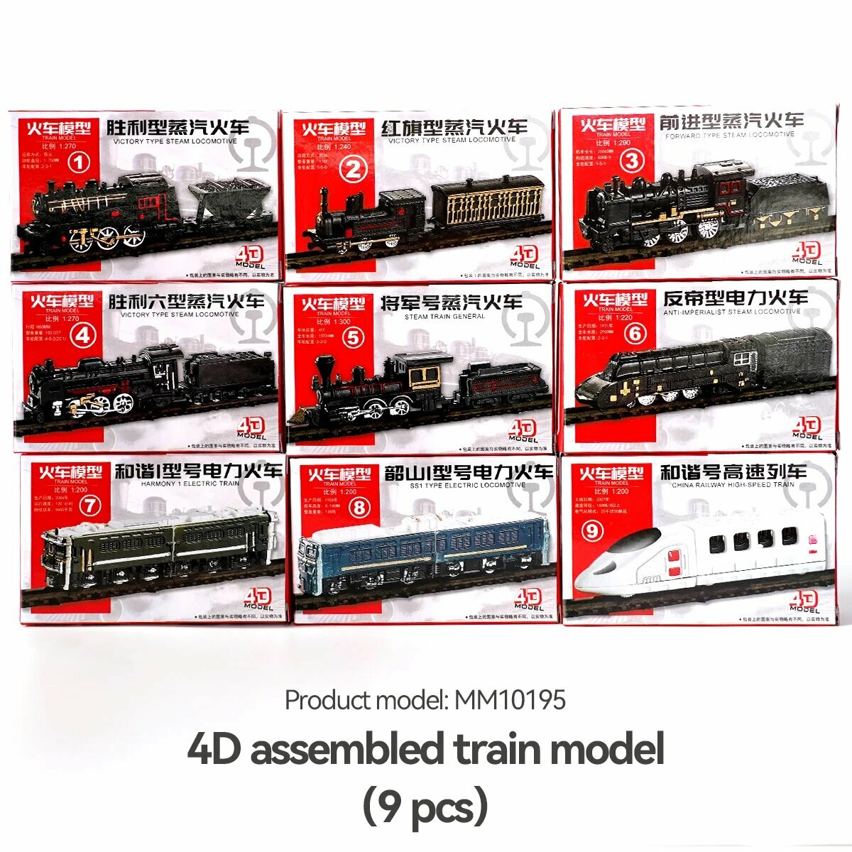 Набор миниатюрных пластиковых поездов MDWD для диорамы