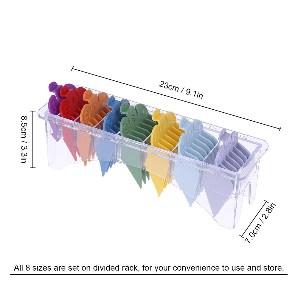 Набор насадок для электробритвы и машинки для стрижки волос, цветной, 8 размеров