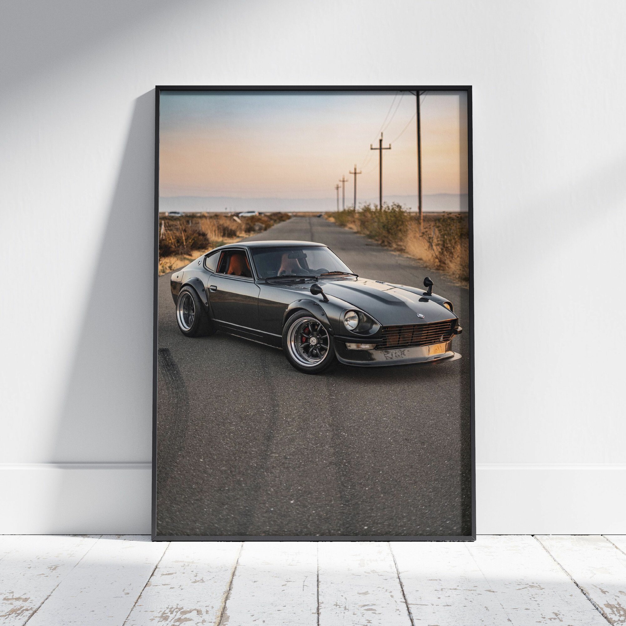 Плакат на стену для интерьера Культовые машины (Datsun 240Z 10) - Постер по легендарным и классическим ретро автомобилям формата А4 (21x30 см)