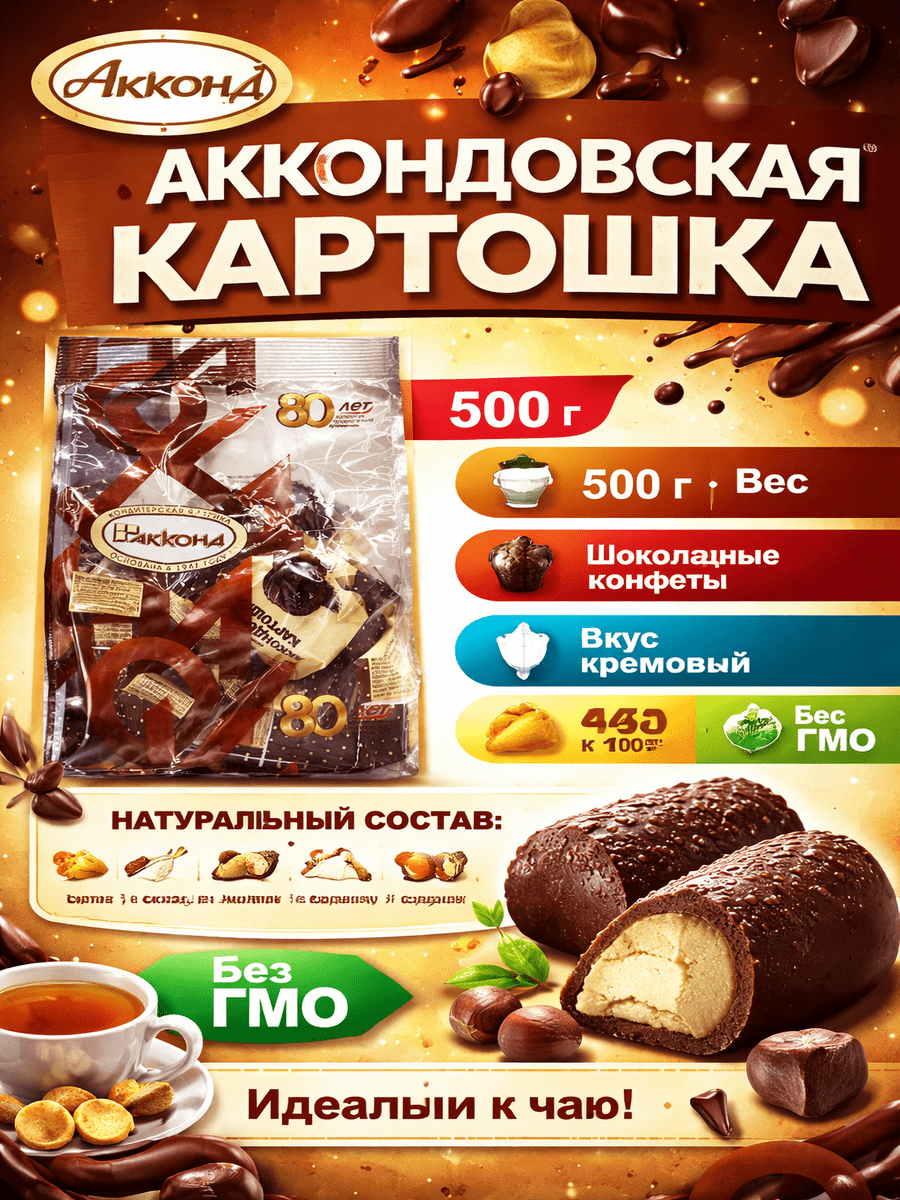 Конфеты Акконд Аккондовская картошка, 500г