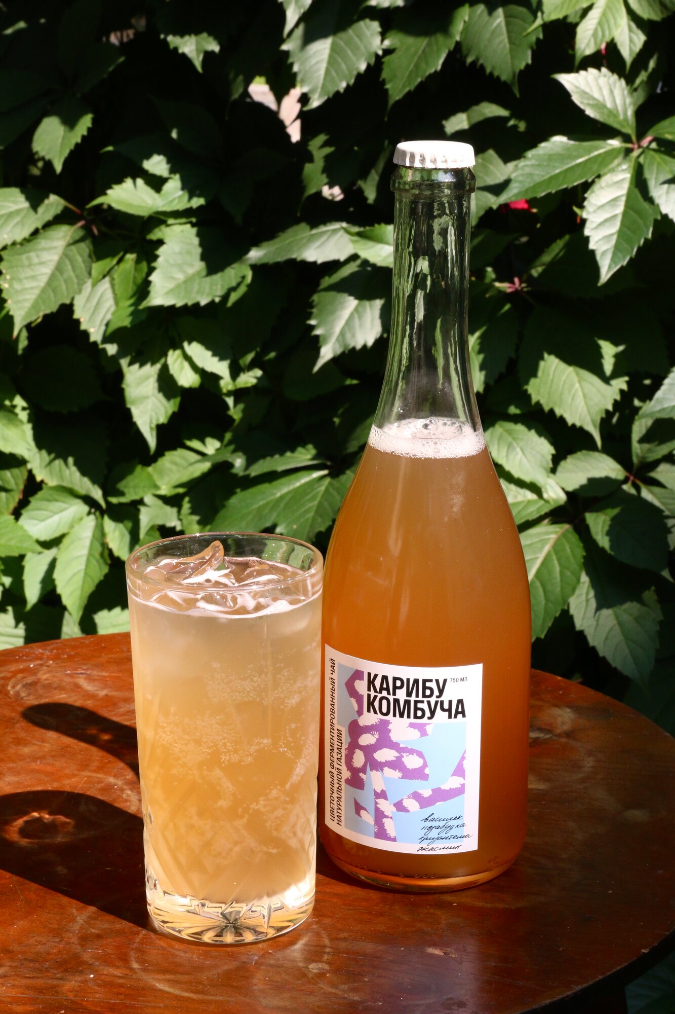 Карибу Комбуча, комбуча-петнат, цветочный ферментированный чай натуральной газации, объем 750 мл