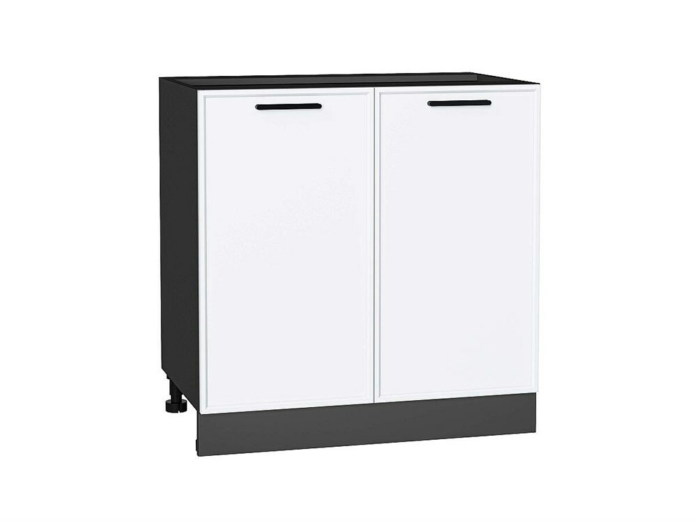 VVT Шкаф нижний с 2-мя дверцами Фрейм Graphite, White Silk, 800 В*Ш*Г 816*800*484, фасад МДФ White Silk, корпус Graphite White Silk