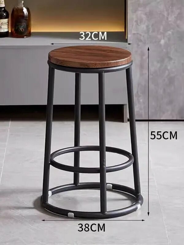 Барный стул "Коричнево-Красный", высота 55см, ширина 38см, глубина 38см