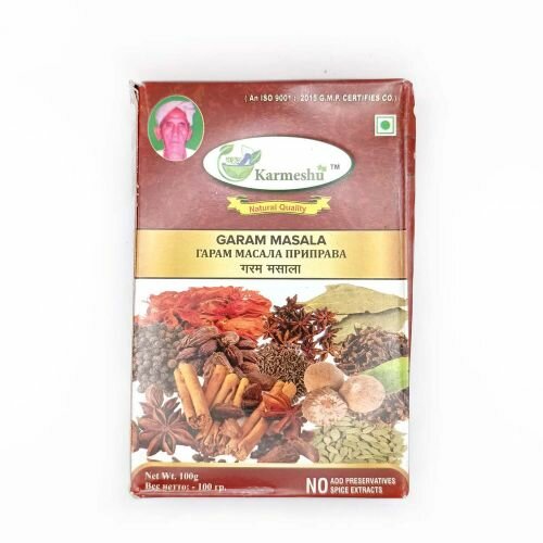 Гарам масала Кармешу 100гр в картонной упаковке Garam masala Karmeshu 100gm