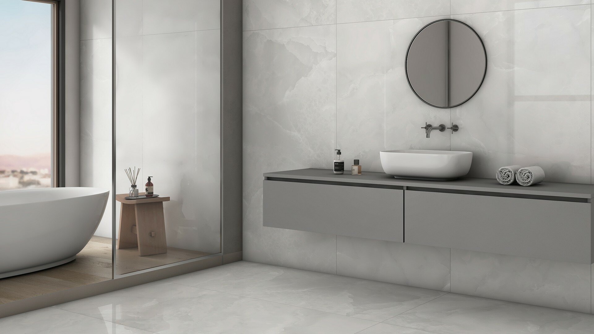 Керамогранит Neodom Onyx Silver Polished 80x160 N20543 мрамор Глазурованная, Износостойкая, Морозостойкая, морозостойкая