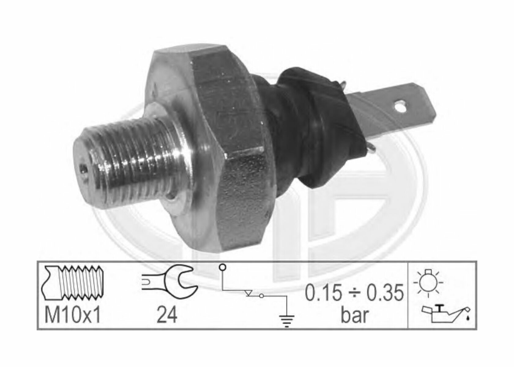 Датчик Давл. масла Голубой 0.15-0.35 Бар Vw Caddy/Golf L, Ll, Lll/Lt/Passat/Polo/Sharan/T(Era 330342)