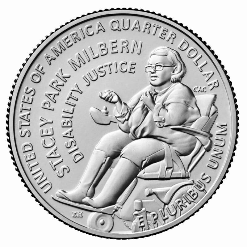 25 центов 2025 года США Стейси Парк Милберн. Женщины Америки. Двор P.