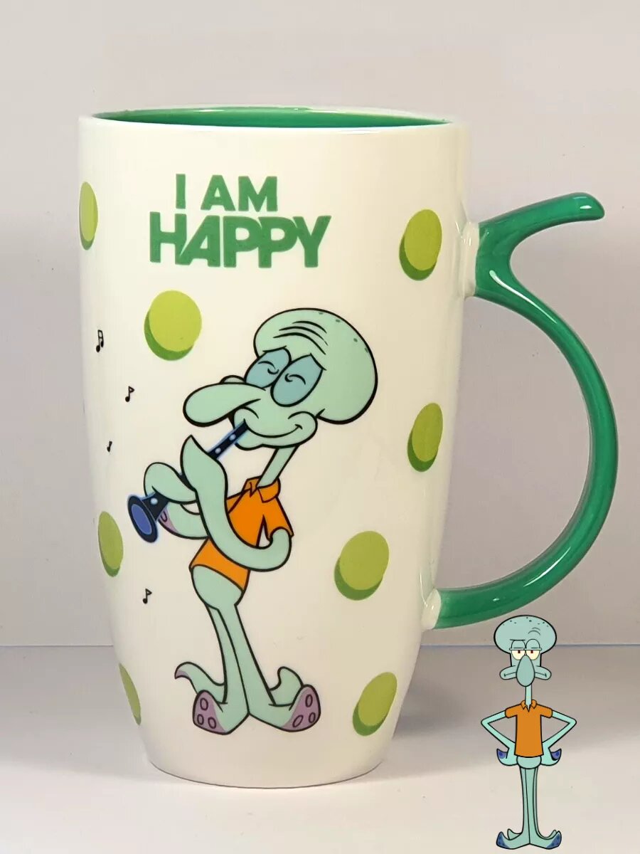 Кружка "Сквидвард", керамика, для СВЧ, для посудомойки, 600 мл