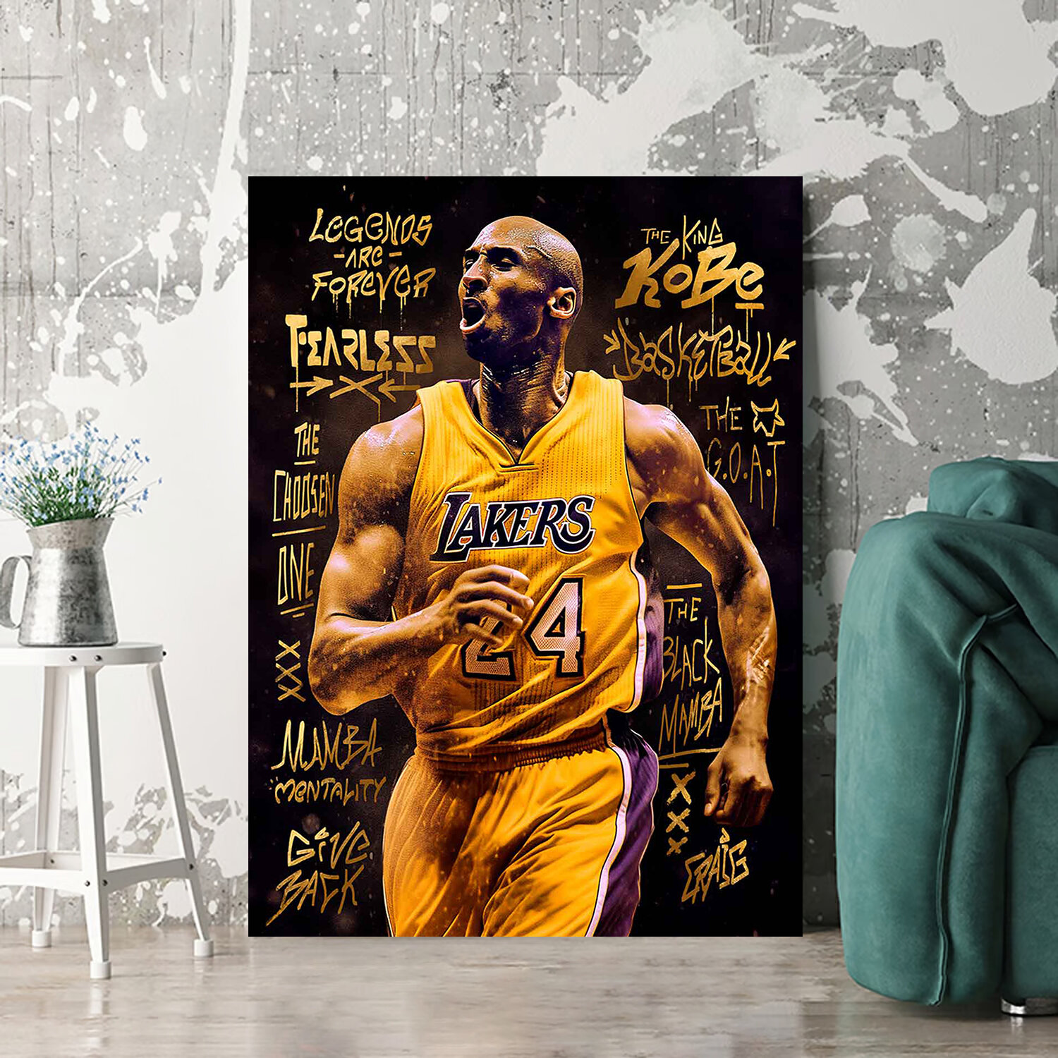 Картина на холсте - "Коби Брайант, баскетбол", 40х60 см.