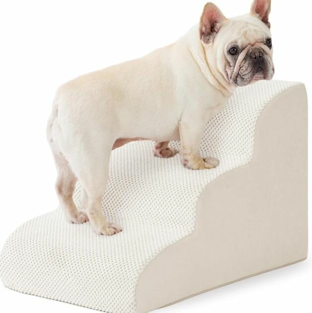 Лестница для собак прикроватная, лесенка для маленьких, собак средних пород, антискользящее, серый,600x400x400 мм