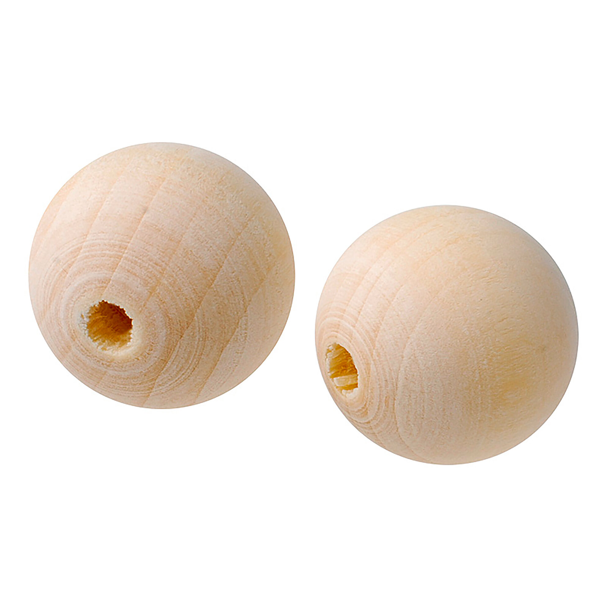 Набор деревянных бусин от ТМ "Белоснежка" / Диаметр 20 мм. / Количество 40 шт. / Диаметр отверстия 4,8 мм.