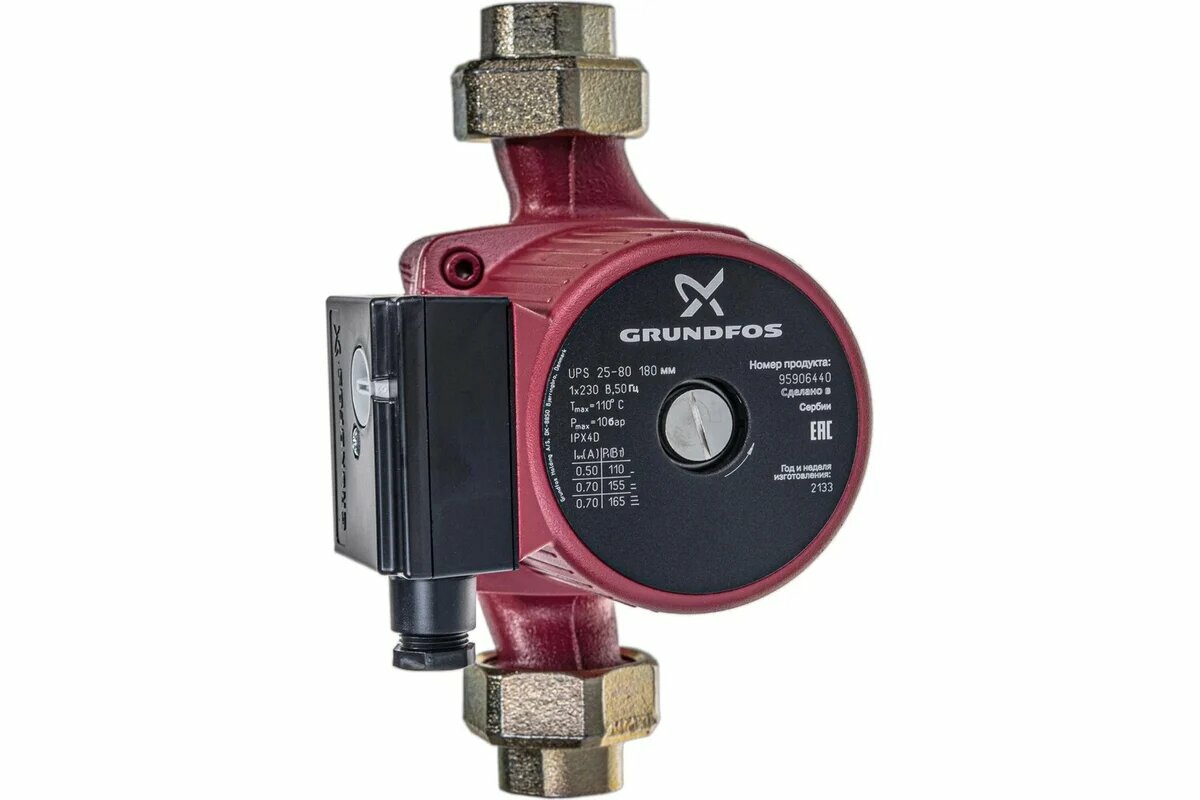 Насос циркуляционный Grundfos UPS, 25-80, для отопления и водоснабжения