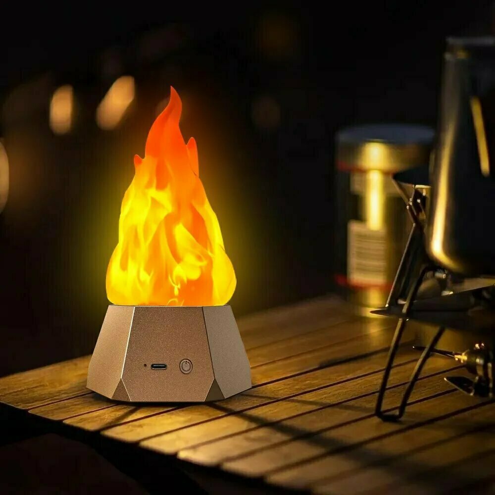 LED-лампа с имитацией пламени для кемпинга и сада, USB/батарейки, водонепроницаемый ночник