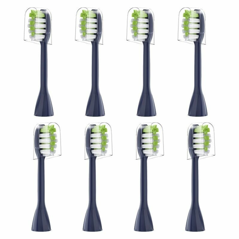 Сменные насадки для зубных щеток Мягкие насадки для электрических зубных щеток одной серии, тёмно-синий, 8шт