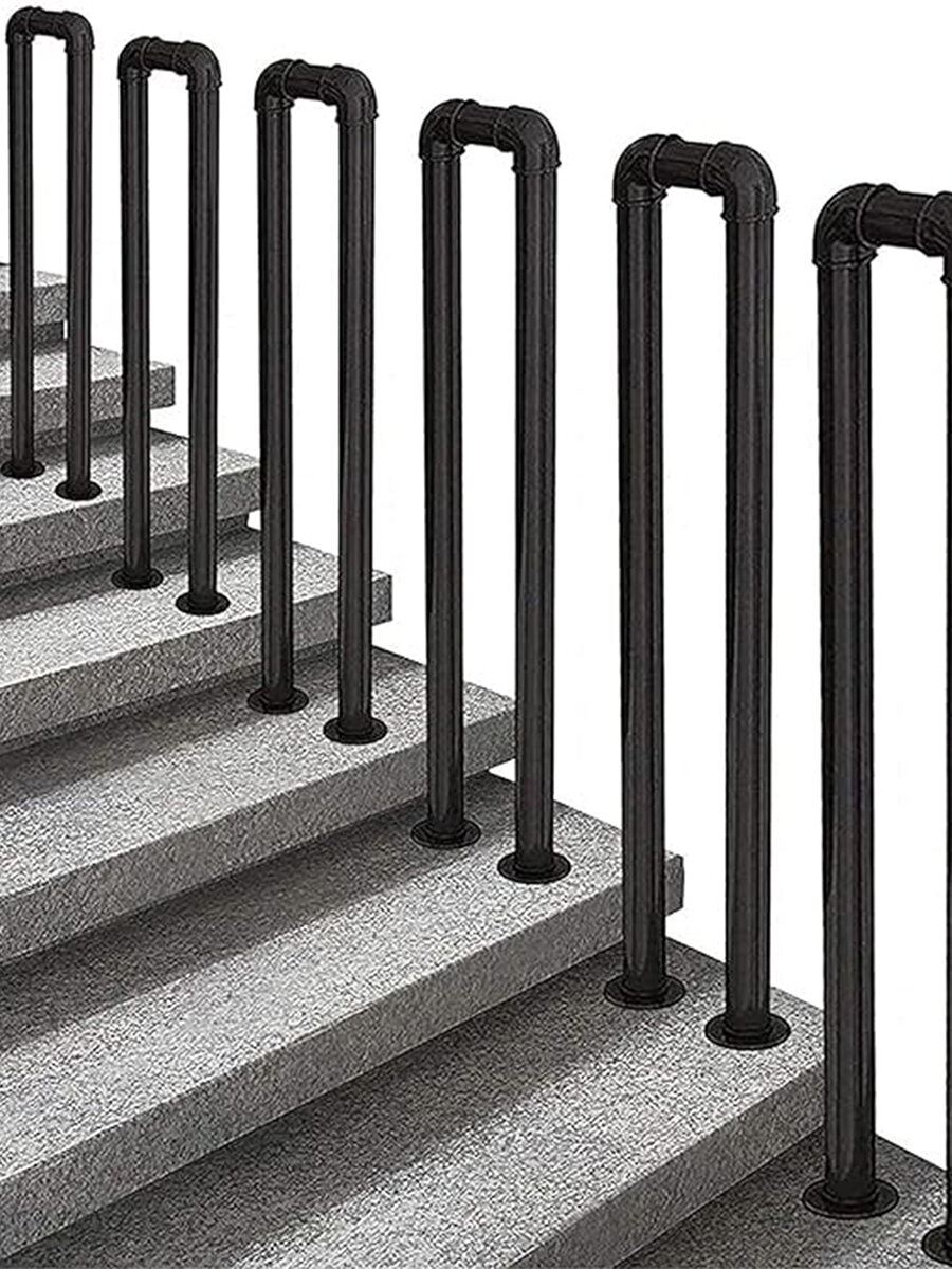 Металлические перила для лестниц, перила для чердачных перекрытий, фурнитура, U-образный, белый, круглая труба