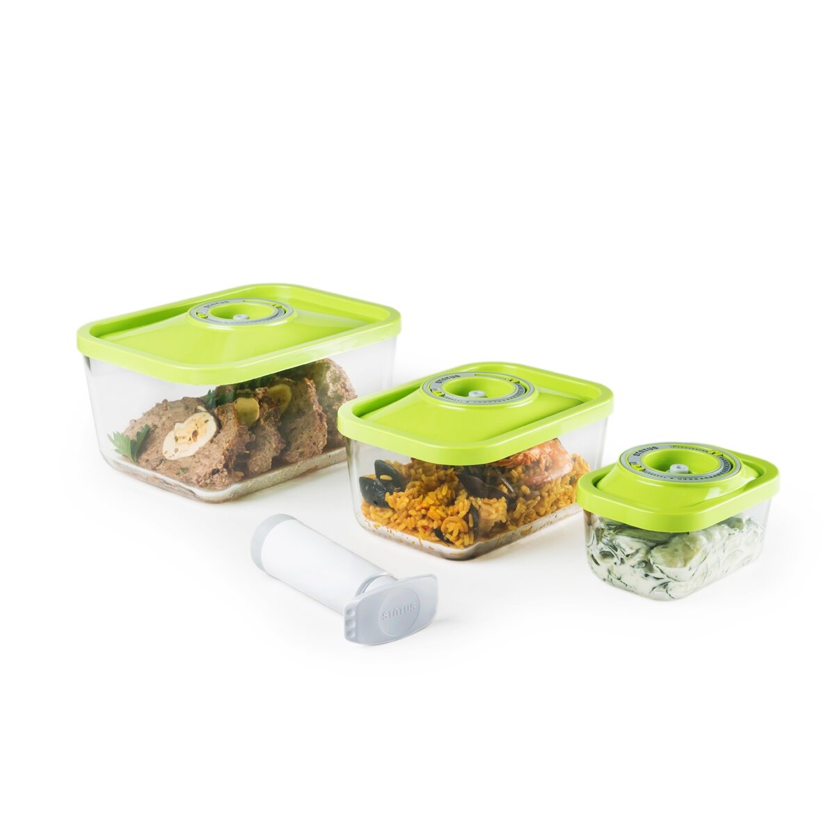 Контейнеры для вакуумных упаковщиков STATUS, набор VAC-Glass-Set Green