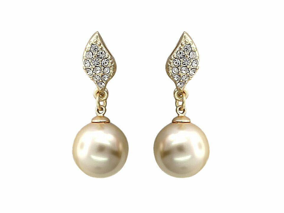 Серьги, кристалл, жемчуг имитация