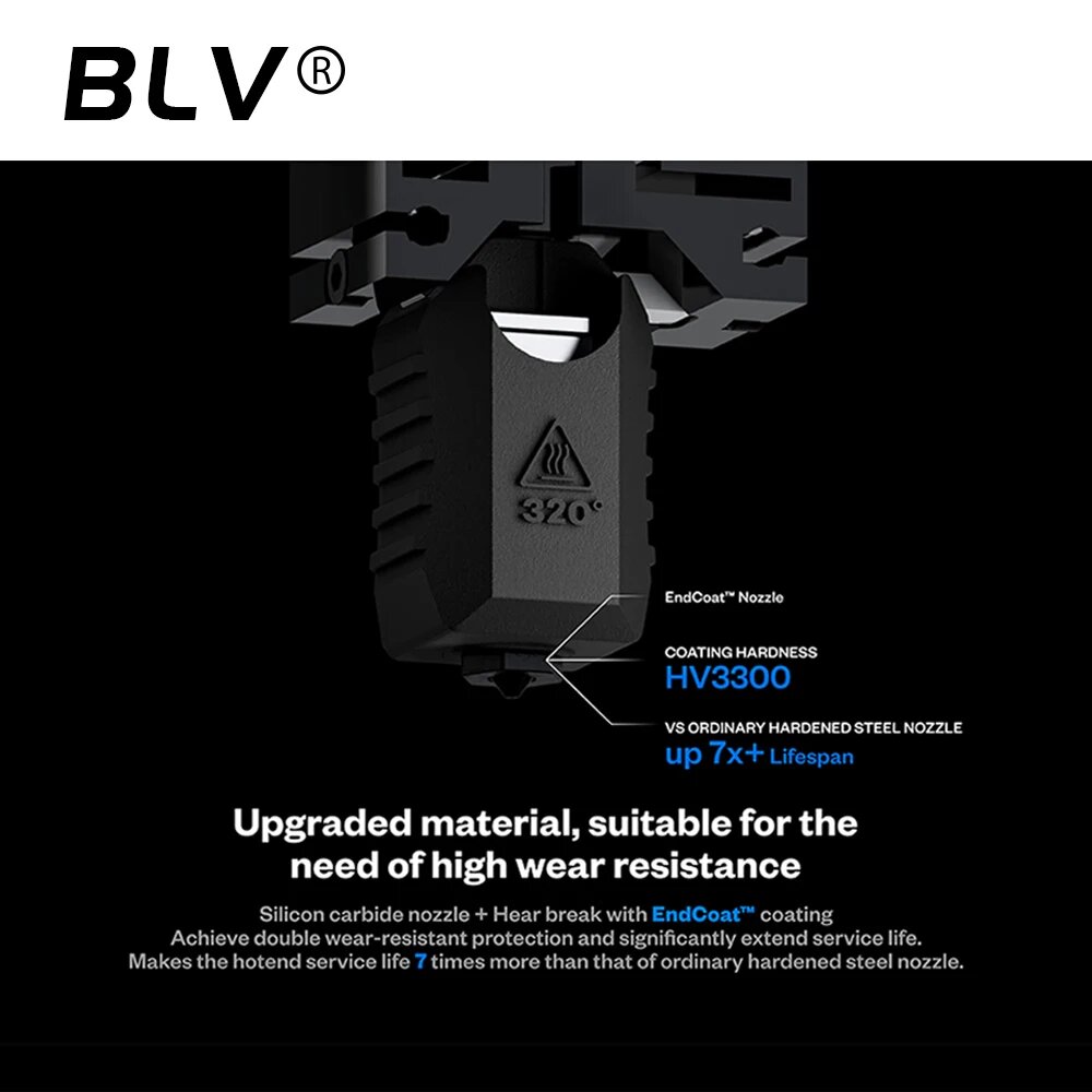 BLV Phaetus Conch Hotend Plus для 3D-принтеров Bambu Lab Черный, E2 Conch 0.6 P1 Plus — фото 1