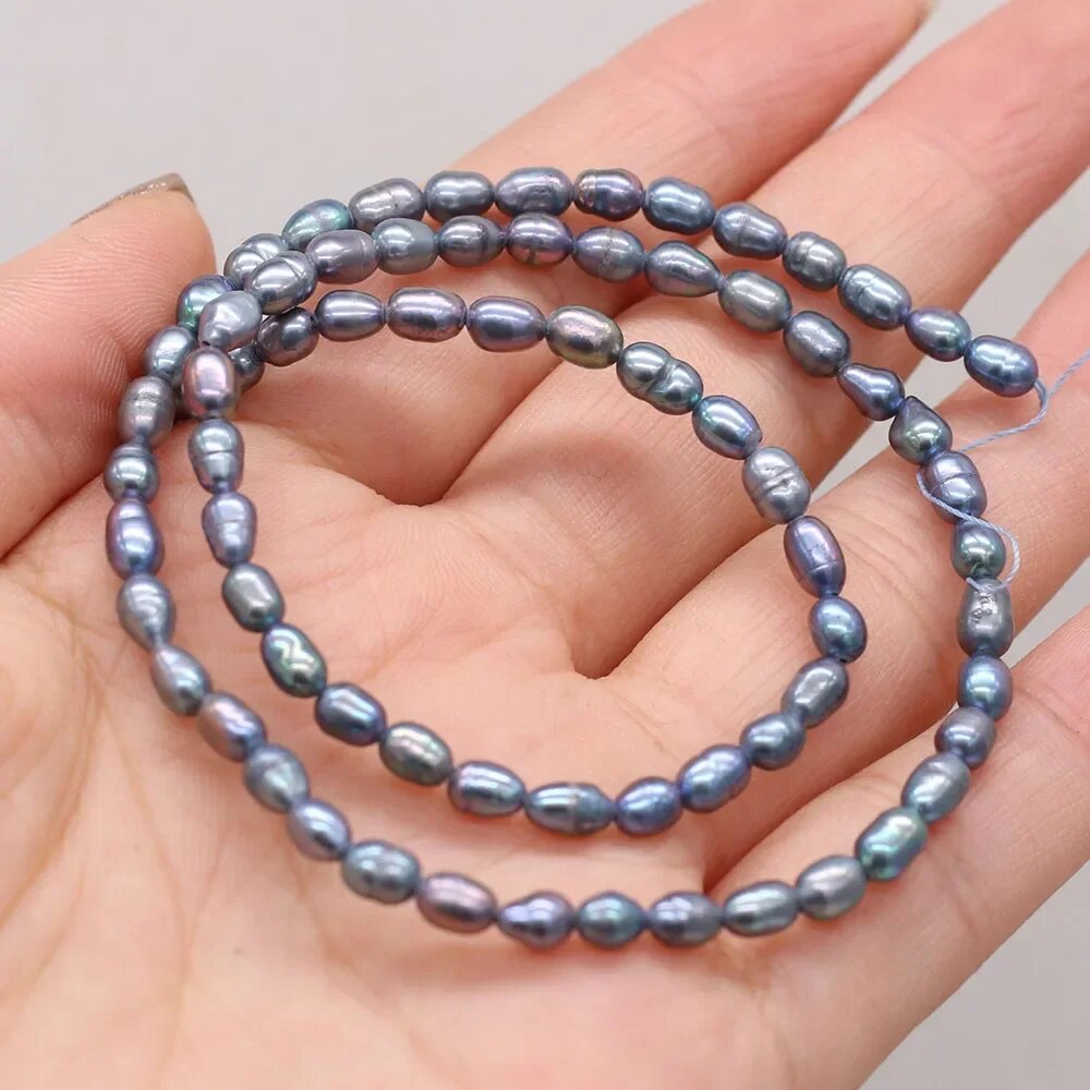 Натуральные черные жемчужины рис 3-4-5 мм 4-5mm