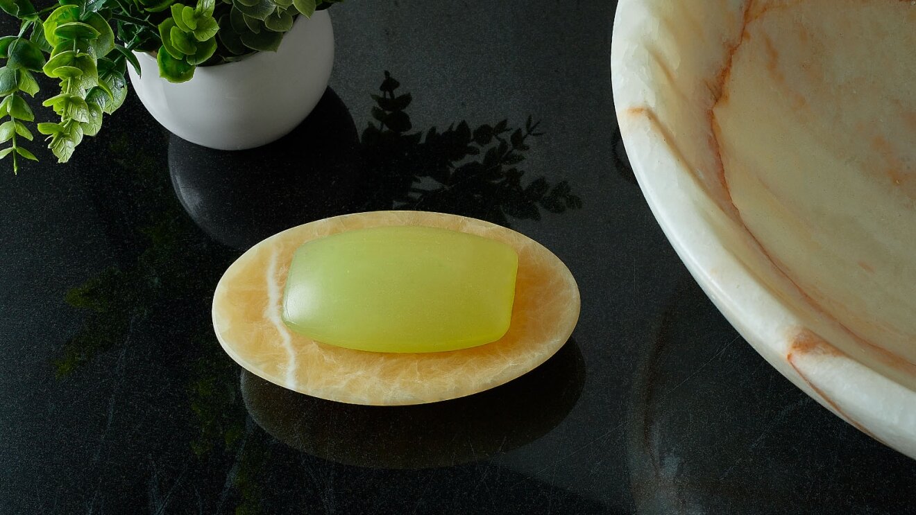 Мыльница для ванной Letto из оникса Honey Onyx