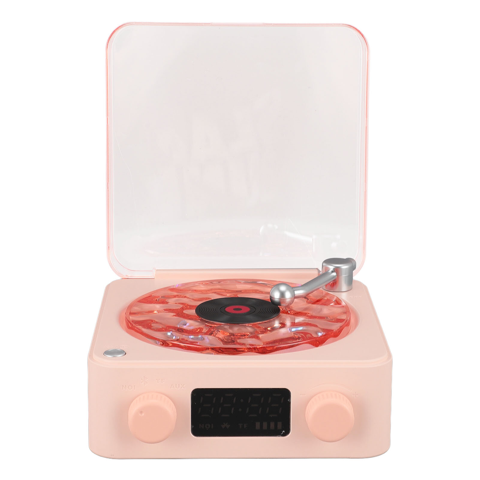 Bluetooth-динамик в стиле проигрывателя с ночником и дисплеем времени 3 в 1 многофункциональный небольшой беспроводной стереодинамик Roseate