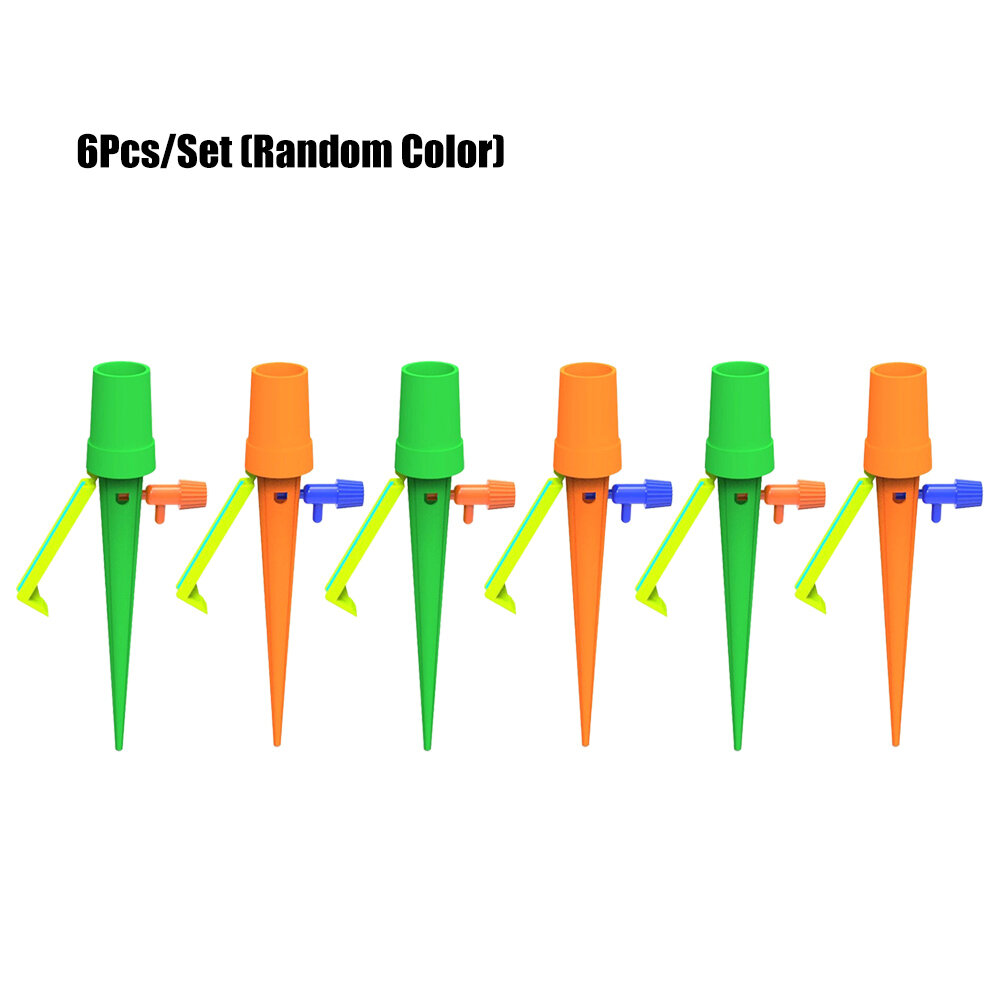 1Pcs/4Pcs/6Pcs Автоматический поливалка для растений с кронштейном, капельные поливы с регулируемым клапаном для внешнего и внутреннего использования, саду, цветов, инструмент для полива растений (случайный цвет)