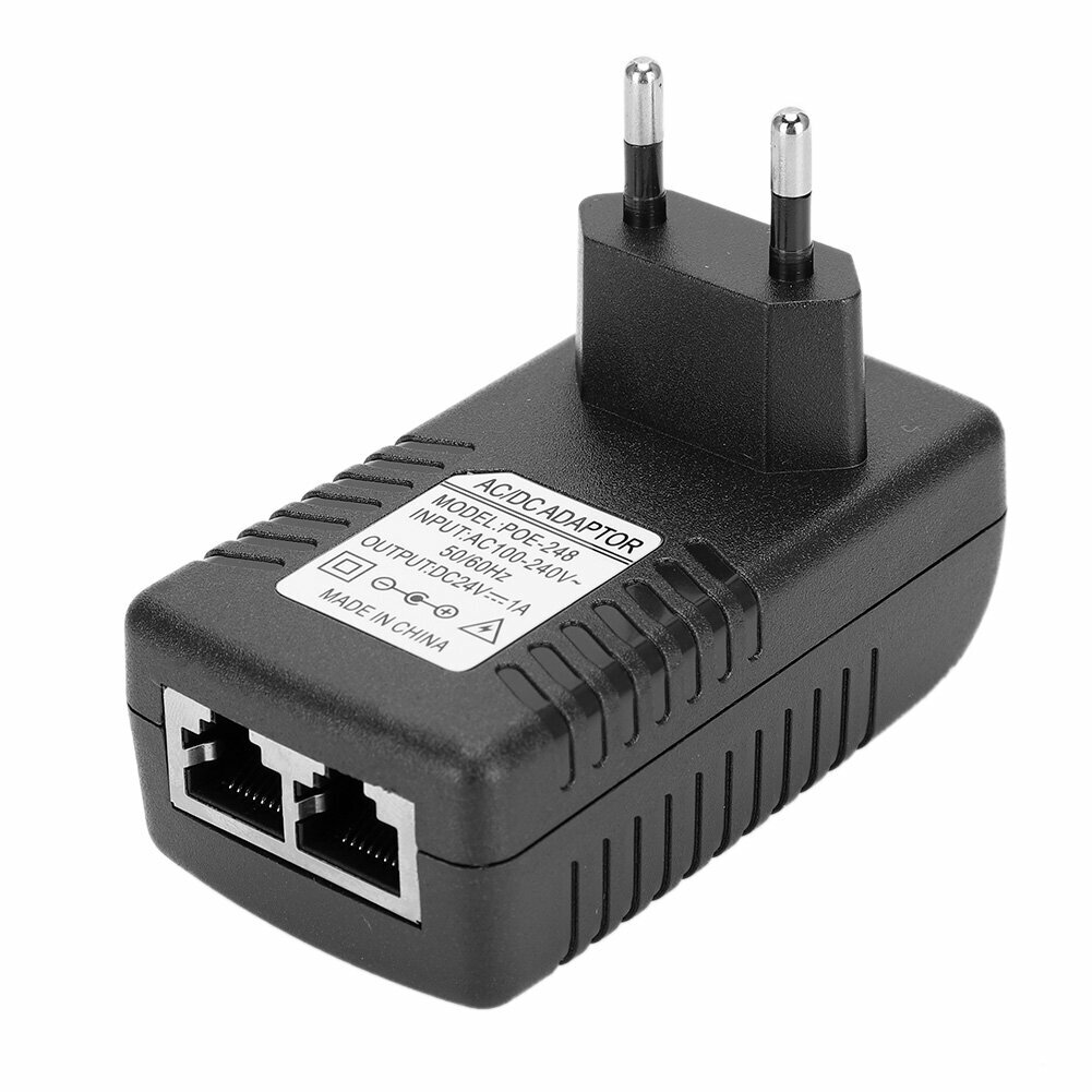 POE Injector DC 24V 1A Power Adapter Plug / Optional — фото 1