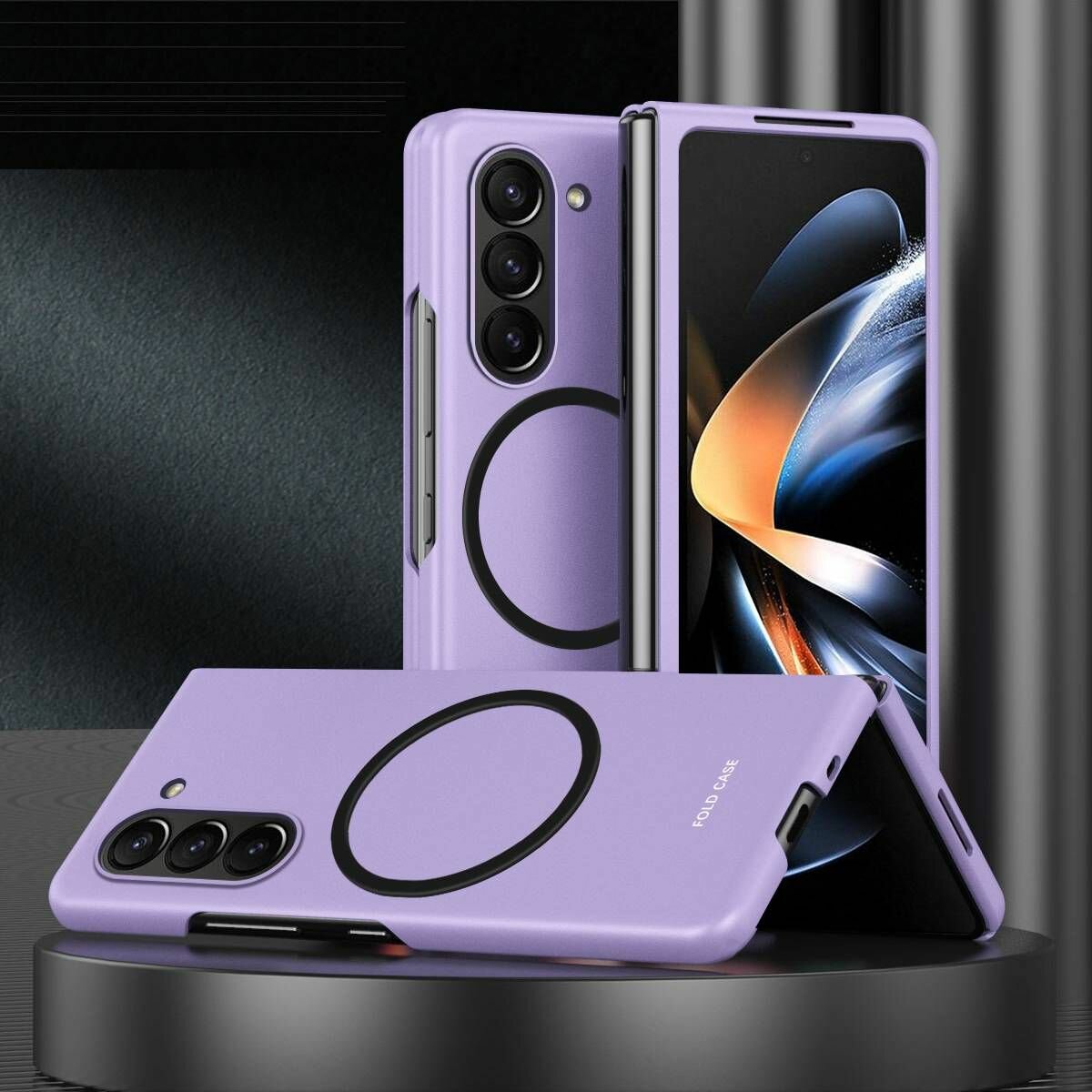 Чехол для Samsung Galaxy Z Fold6(Самсунг Галакси Z Fold6) / беспроводной зарядкой Magsafe/противоударный жесткий Обложка/ Аксессуары/Чехлы для телефонов, Фиолетовый