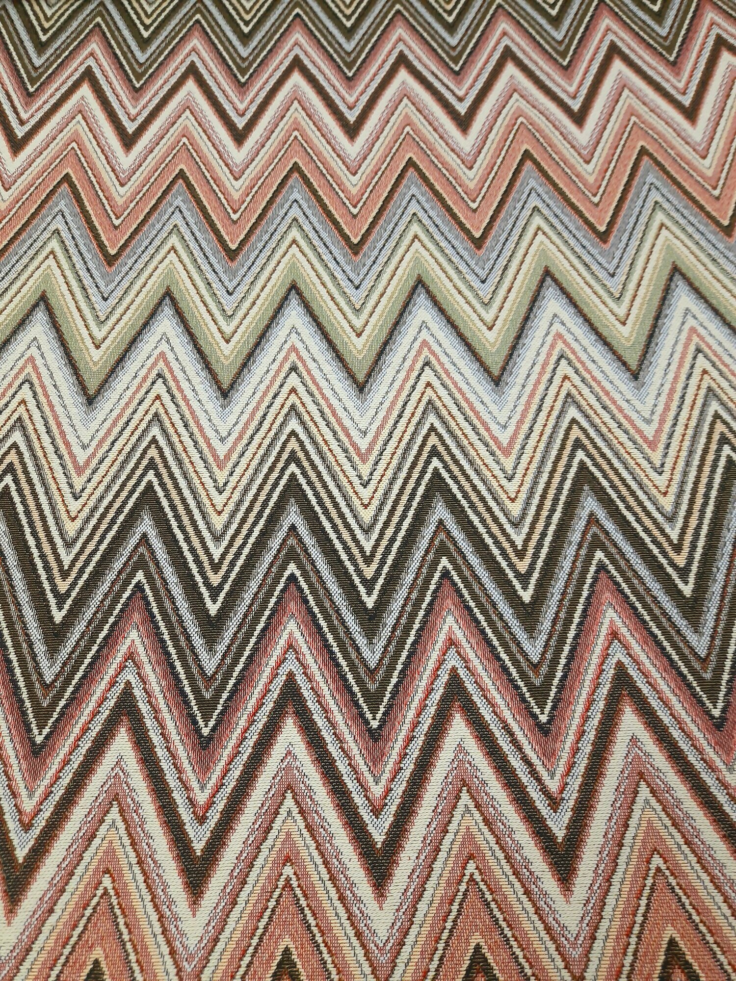 Ткань гобелен Миссони-стиль Розовый Штрих с хлопком