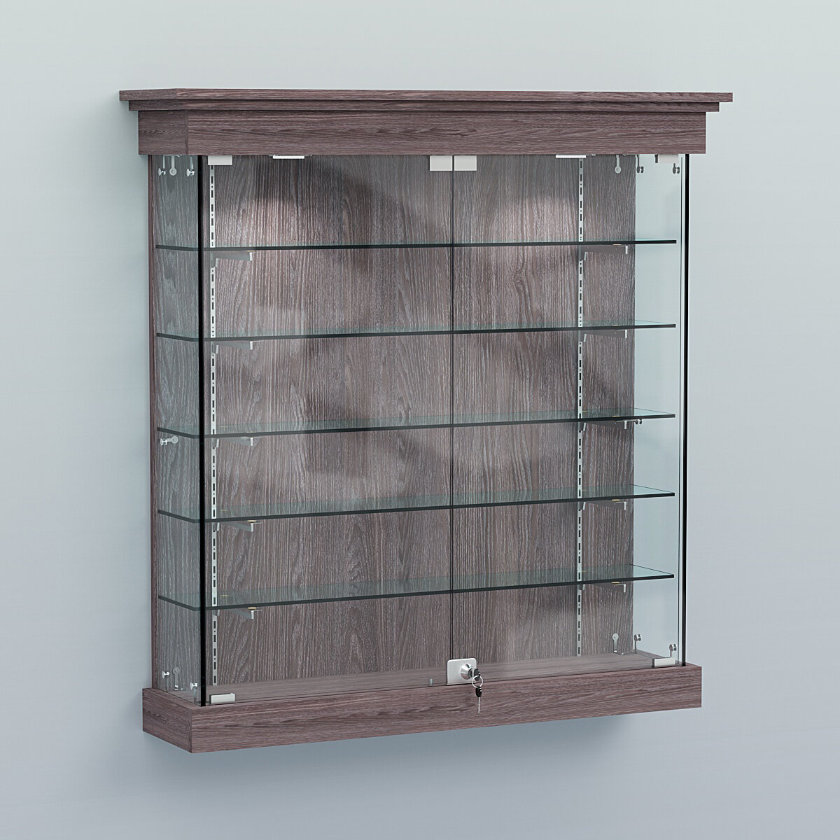 Витрина для музеев "Коллекция" настенная №2-5-РЕГ, Ясень Анкор темный