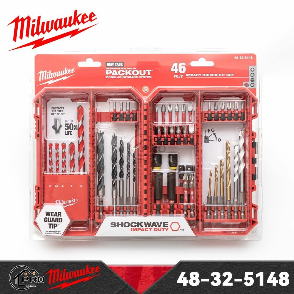 Набор ударных дрелей и бит Milwaukee Impact Duty 46 шт.