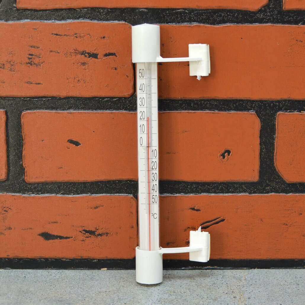 Термометр оконный 'Липучка' стеклянный, -50/+50°C, пластик, для точного измерения