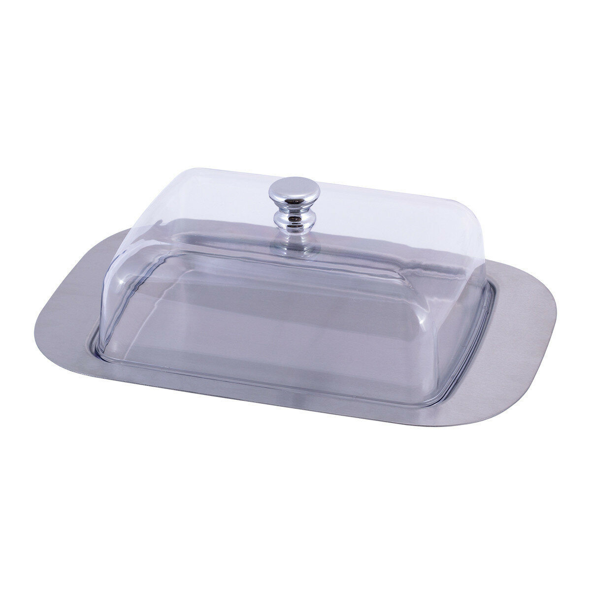 Масленка из нержавеющей стали с пластиковой крышкой Kamille KM 7008 (серебристый)