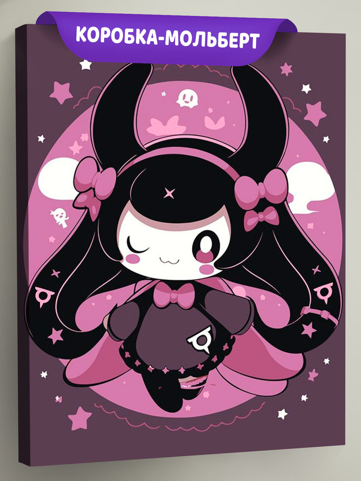 Картина по номерам на холсте с подрамником "Аниме Hello Kitty Хеллоу Китти: Куроми 6", Раскраска 40x50 см, Кошки Детские