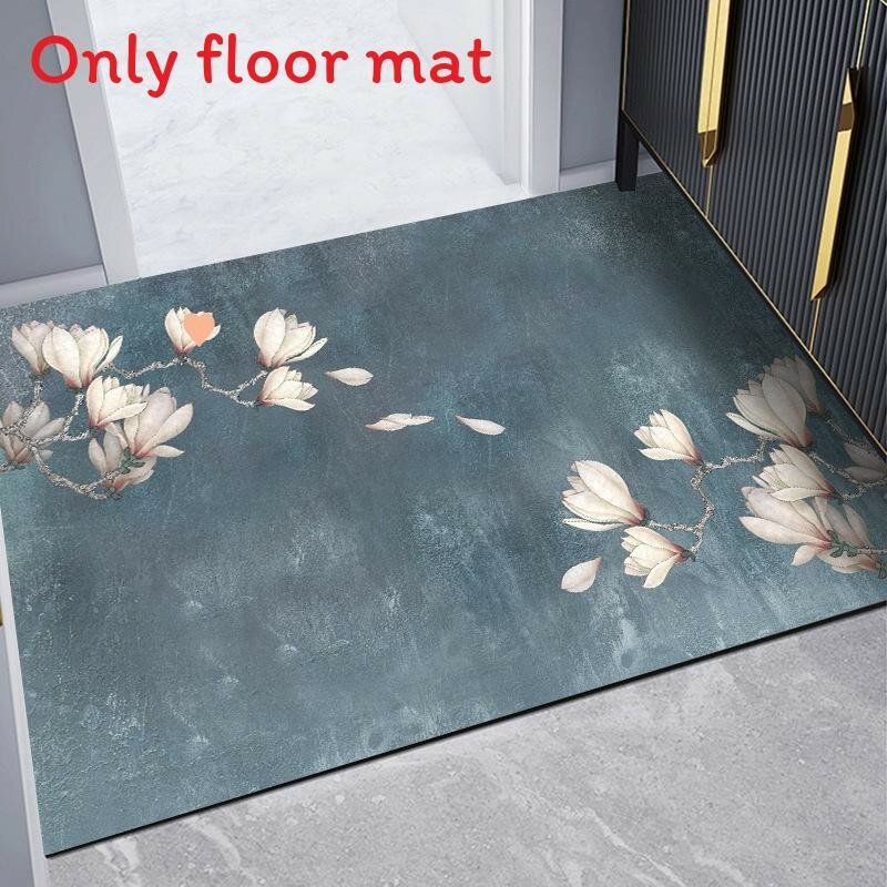 Lotus входной коврик с узором персик сливы и цветком из силикагеля впитывающий нескользящий моющийся напольный коврик для дома