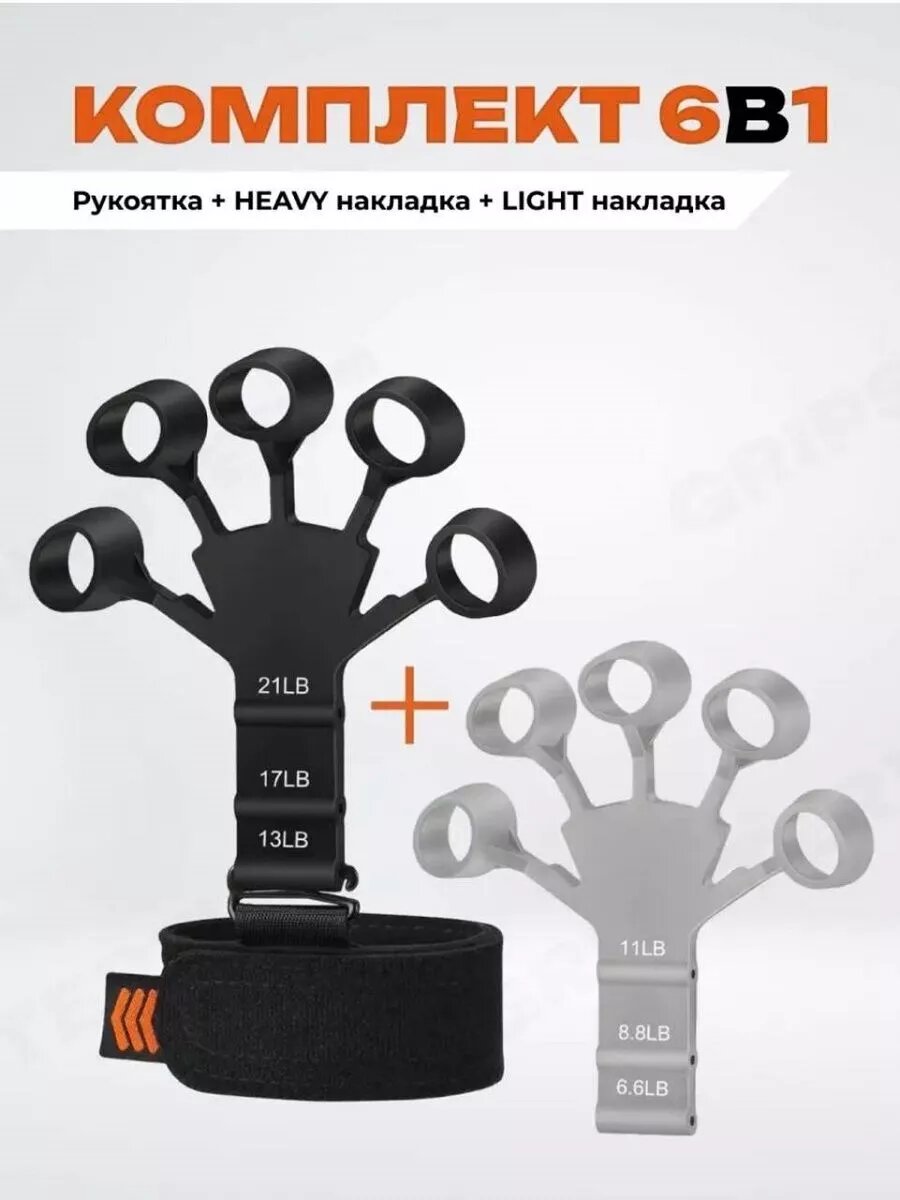 Силиконовый кистевой эспандер для пальцев и предплечья 2шт.