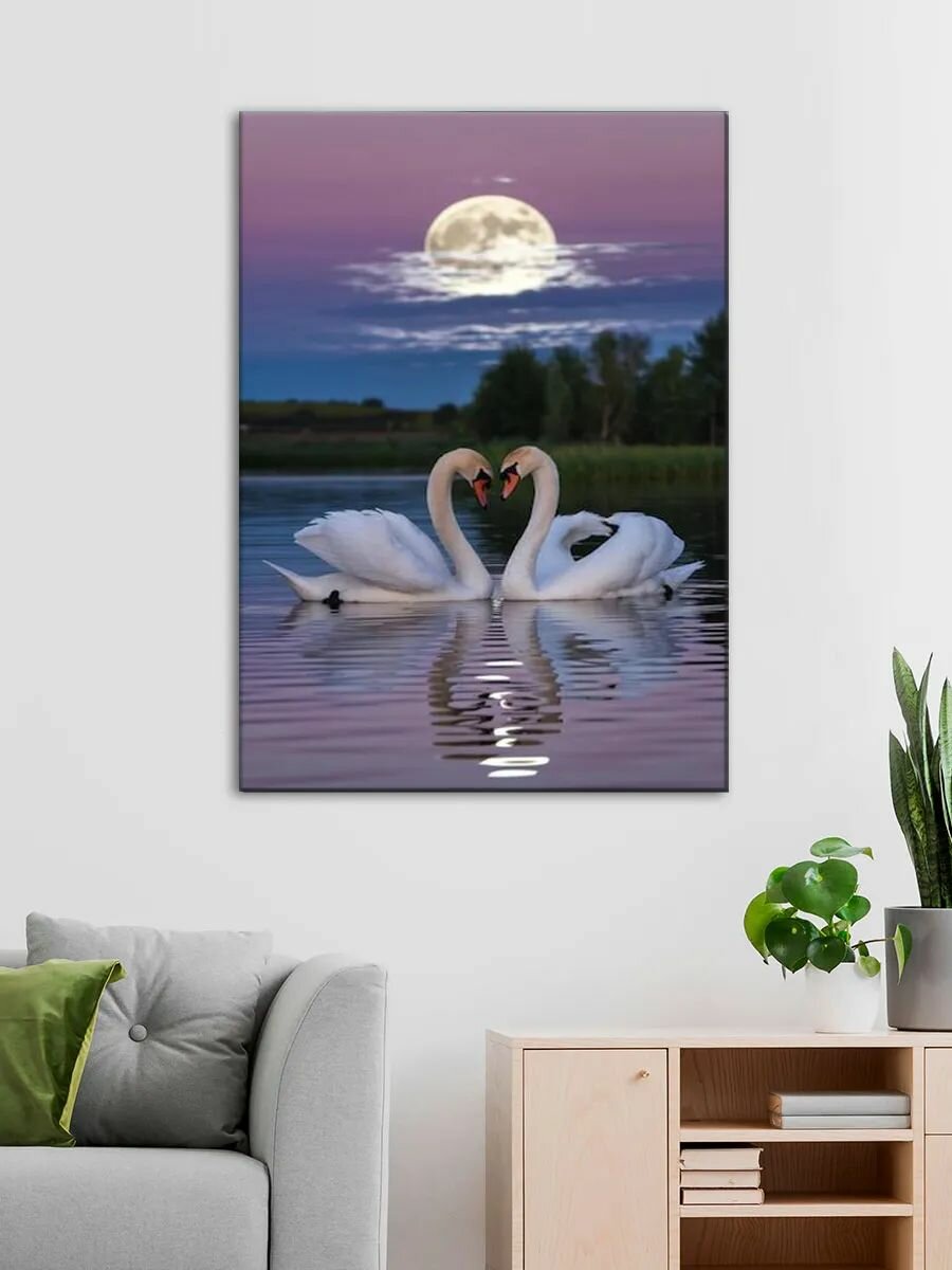 Картина на стену "Лебеди", 50х70 см