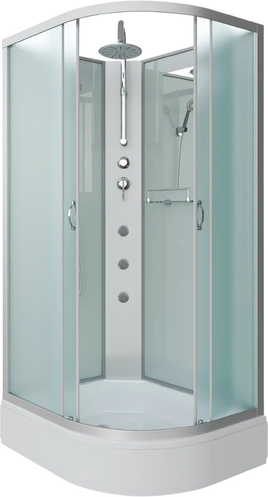 Душевая кабина Niagara Classic NG-33394-14LBKTG 130х90 см, без крыши, с гидромассажем и тропическим душем