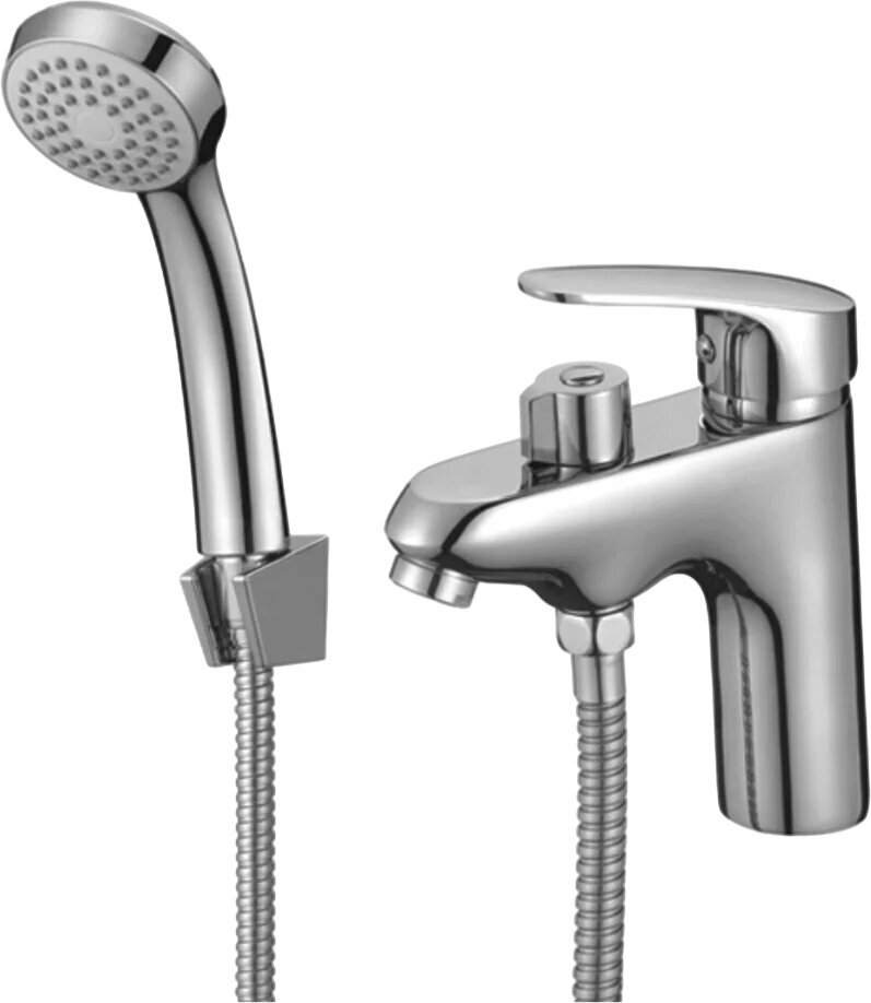 Смеситель на борт ванны D-lin D131302-2 С внутренней частью, встраиваемый, с душевой лейкой, хром, глянцевый, латунный, смеситель для ванны с душем, рычажный