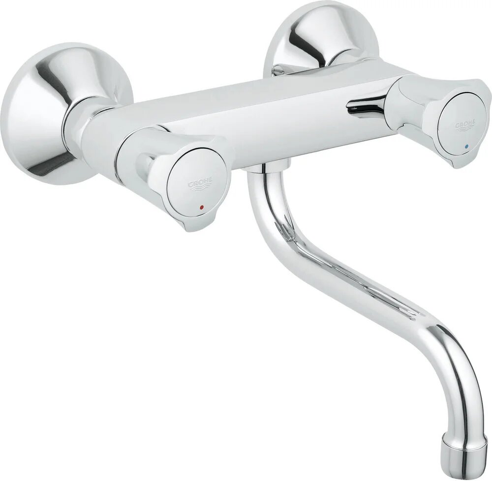 Смеситель для кухни Grohe Costa 31187001 с поворотным изливом, хром, глянцевый, вентильный, латунный, настенный
