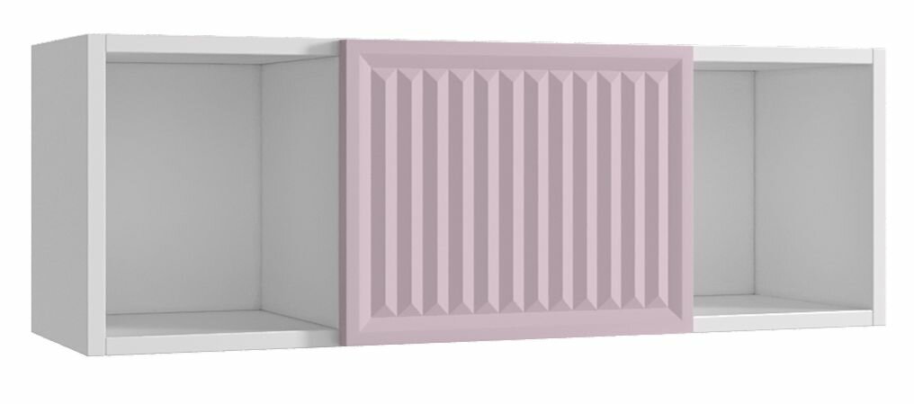 Настенная полка Владимирская мебельная фабрика "Спраут", ЛДСП, белая/розовая