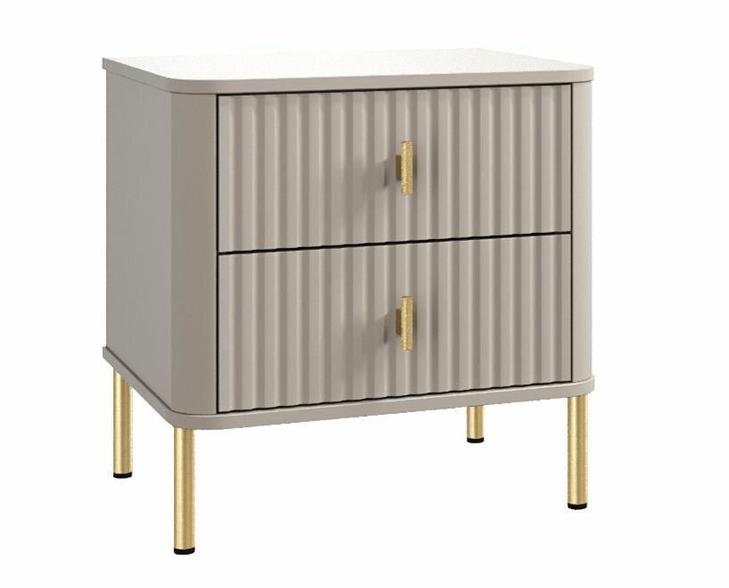 Тумба Владимирская мебельная фабрика Юта, 2 выдвижных ящика, серая, 53х45,5х55 см