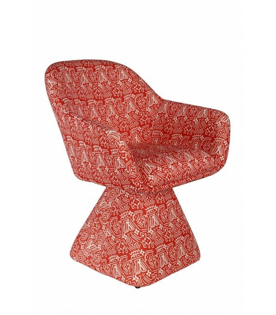 Кресло вращающееся Луи BS1482-RD, 69х73х79, красный принт