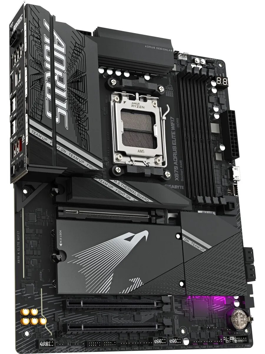 Материнская плата Gigabyte X870M A ELITE WF7 Socket AM5 AMD X870 4xDDR5 mATX, черный