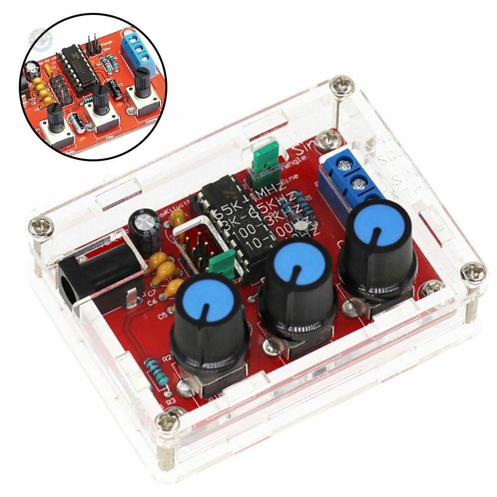 Генератор сигналов 1 Гц-1 МГц, набор DIY, синус треугольник прямоугольник, точная настройка частоты, корпус в комплекте