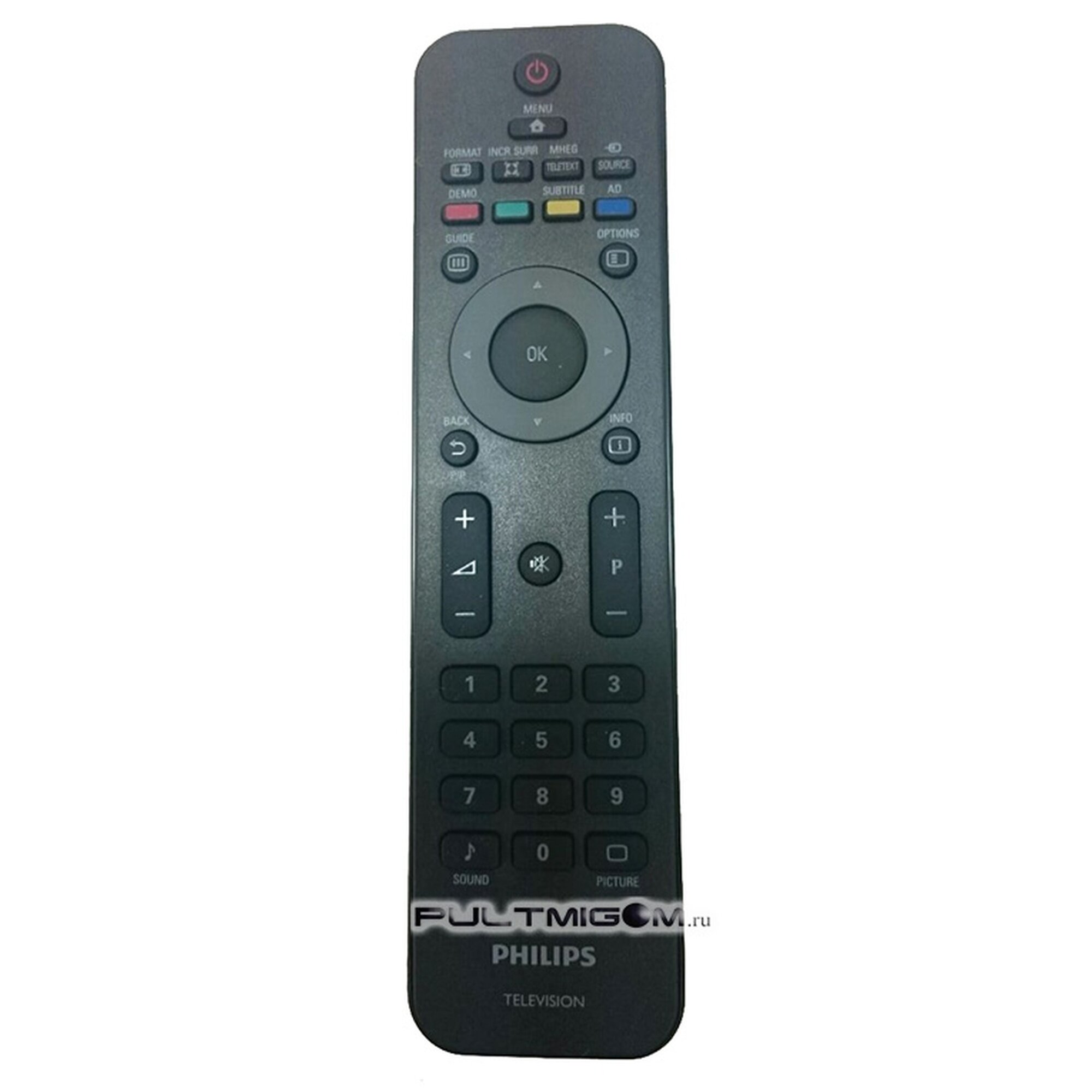 Пульт Philips 2422 549 02454, оригинальный, для телевизоров Philips, ИК-интерфейс, черный